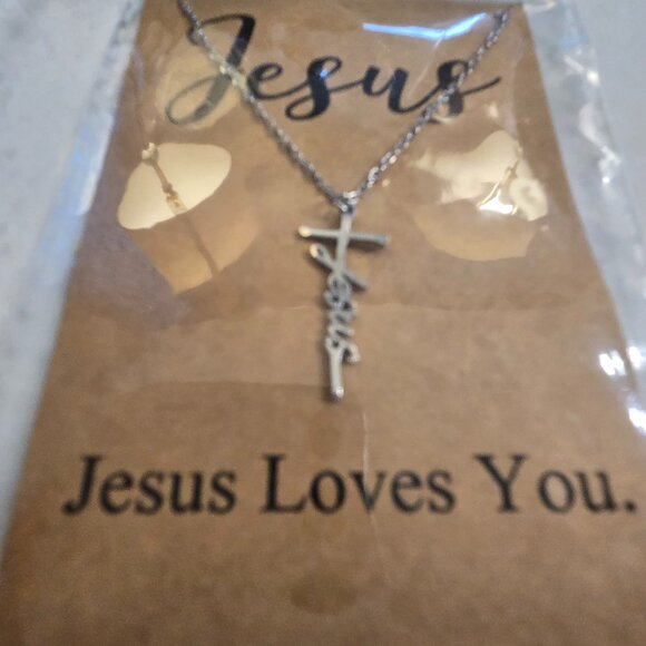 Christian | Jewelry | Christian Jesus Cross Silver Platinum Tone With ...